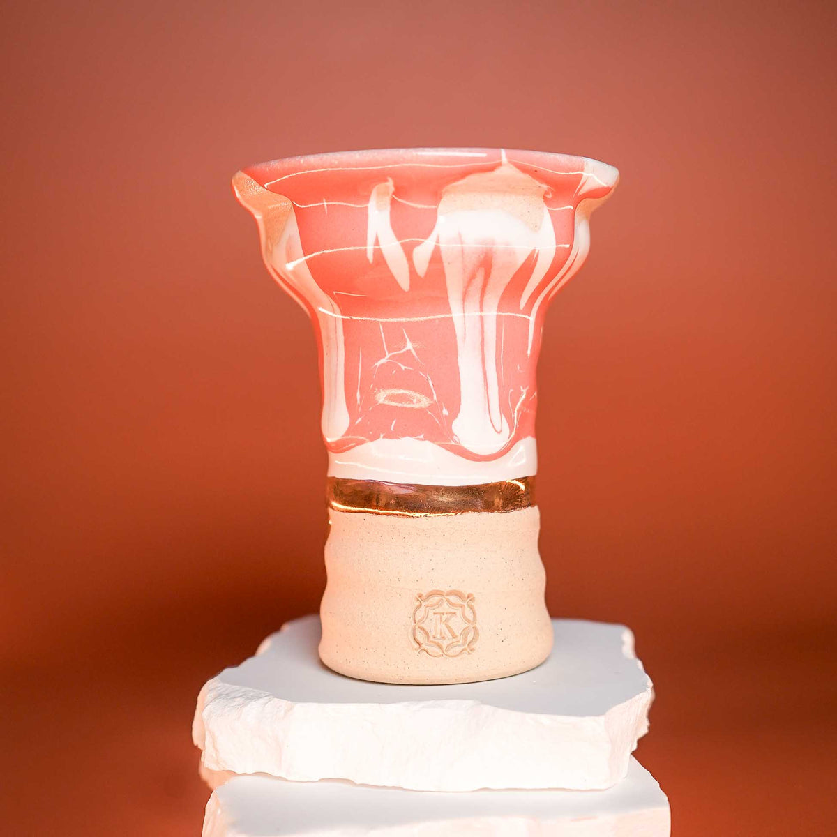 Alpaca + Kaloud Hookah Bowl (Pink & White 18K Gold Band) – Kaloud Inc.